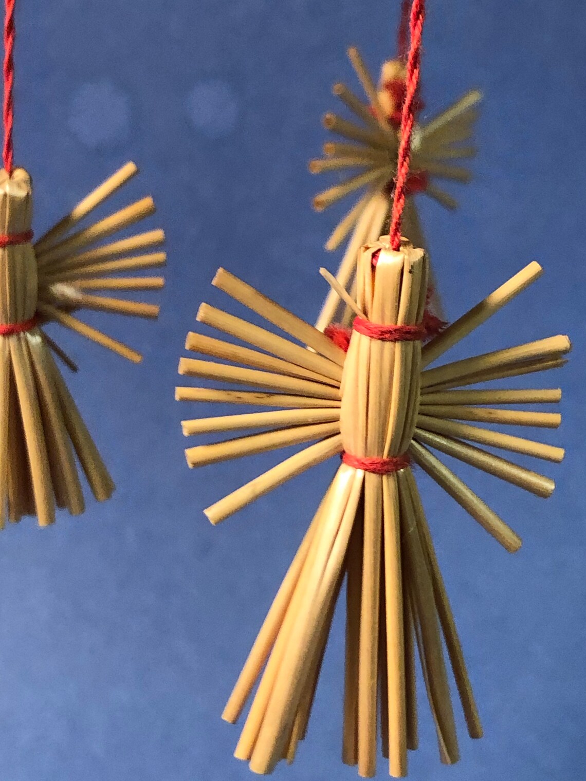 Vintage Straw Christmas Mobile With Angels - Etsy