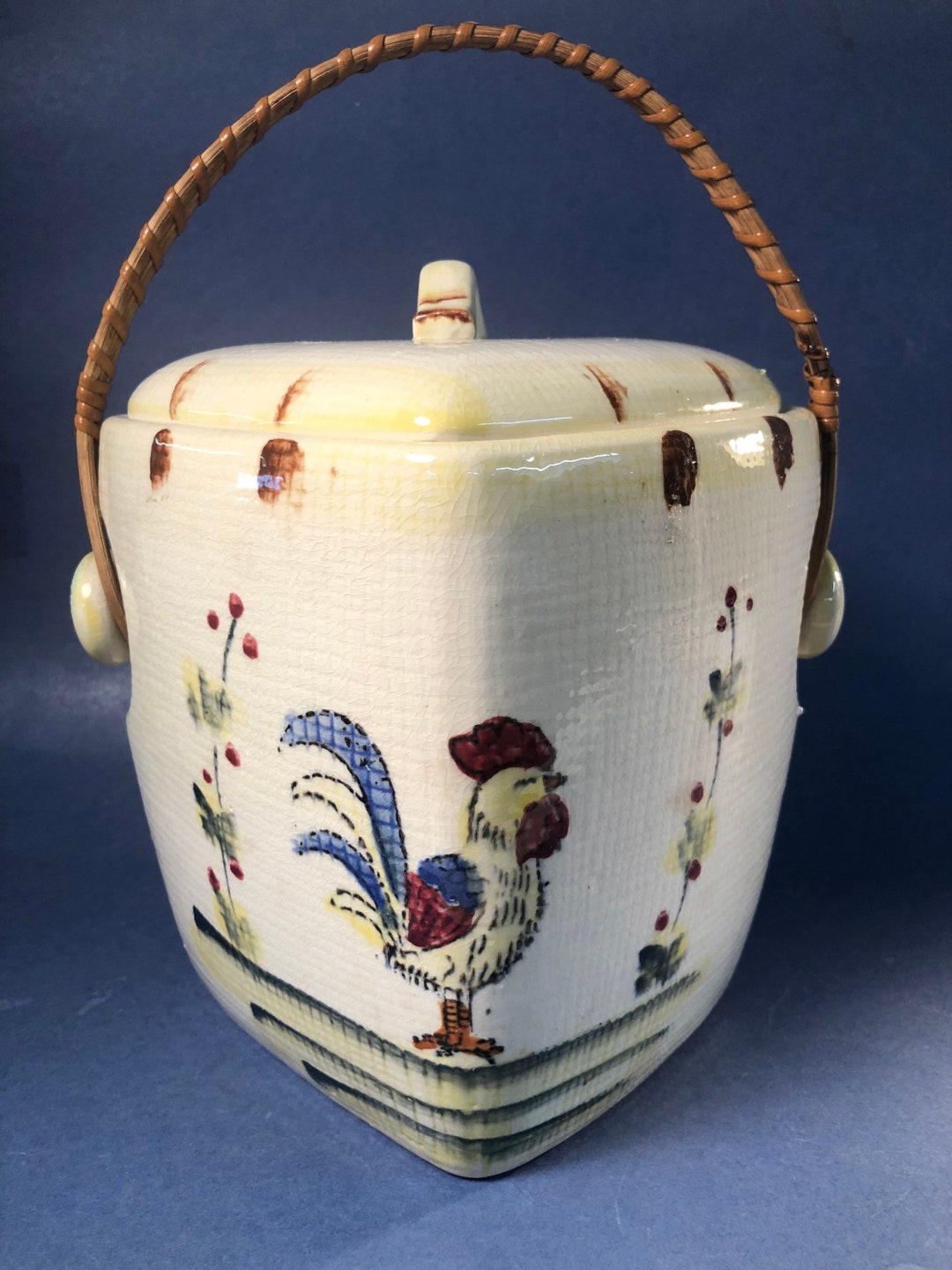Vintage Rooster Japan Biscuit Jar - Etsy