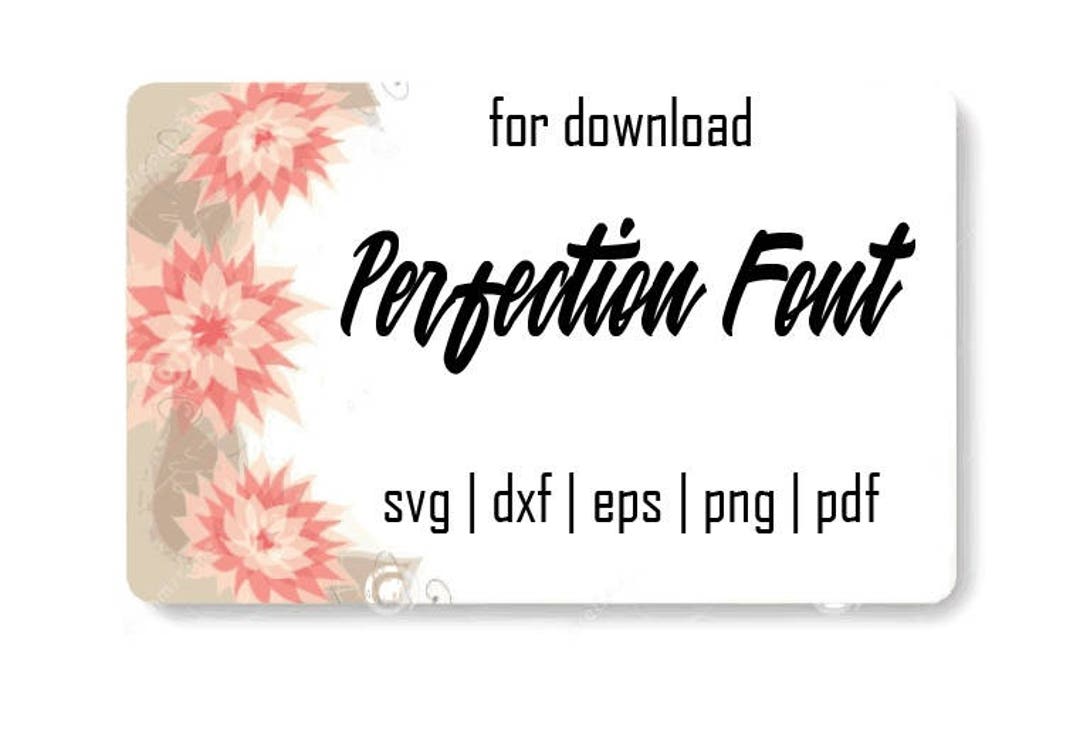 Perfection Solid Script FONT All Vector Clipart Pdf Svg Dxf Eps Png ...