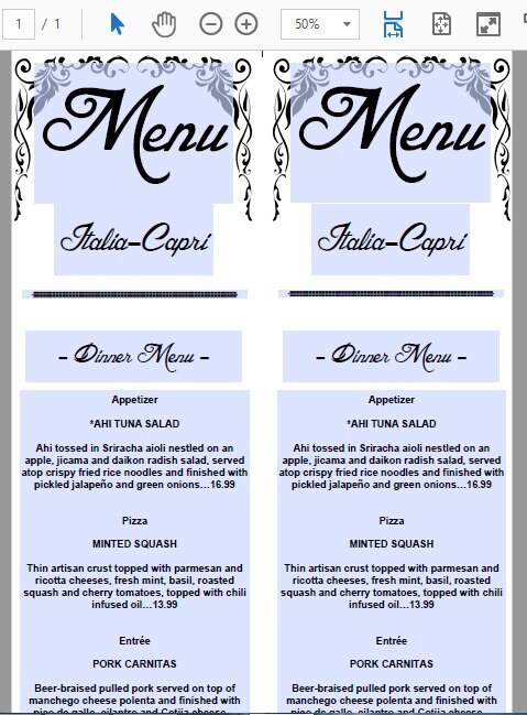 DIY Resturant Menu Fresh Sheet for INSTANT DOWNLOAD in .pdf Editable ...