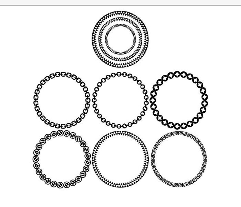 CIRCLE Monogram Vector Clipart Pdf Svg Eps Png Dxf INSTANT DOWNLOAD ...