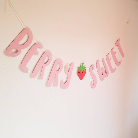 Strawberry berry sweet banner, Strawberry Birthday, Strawberry Banner ...