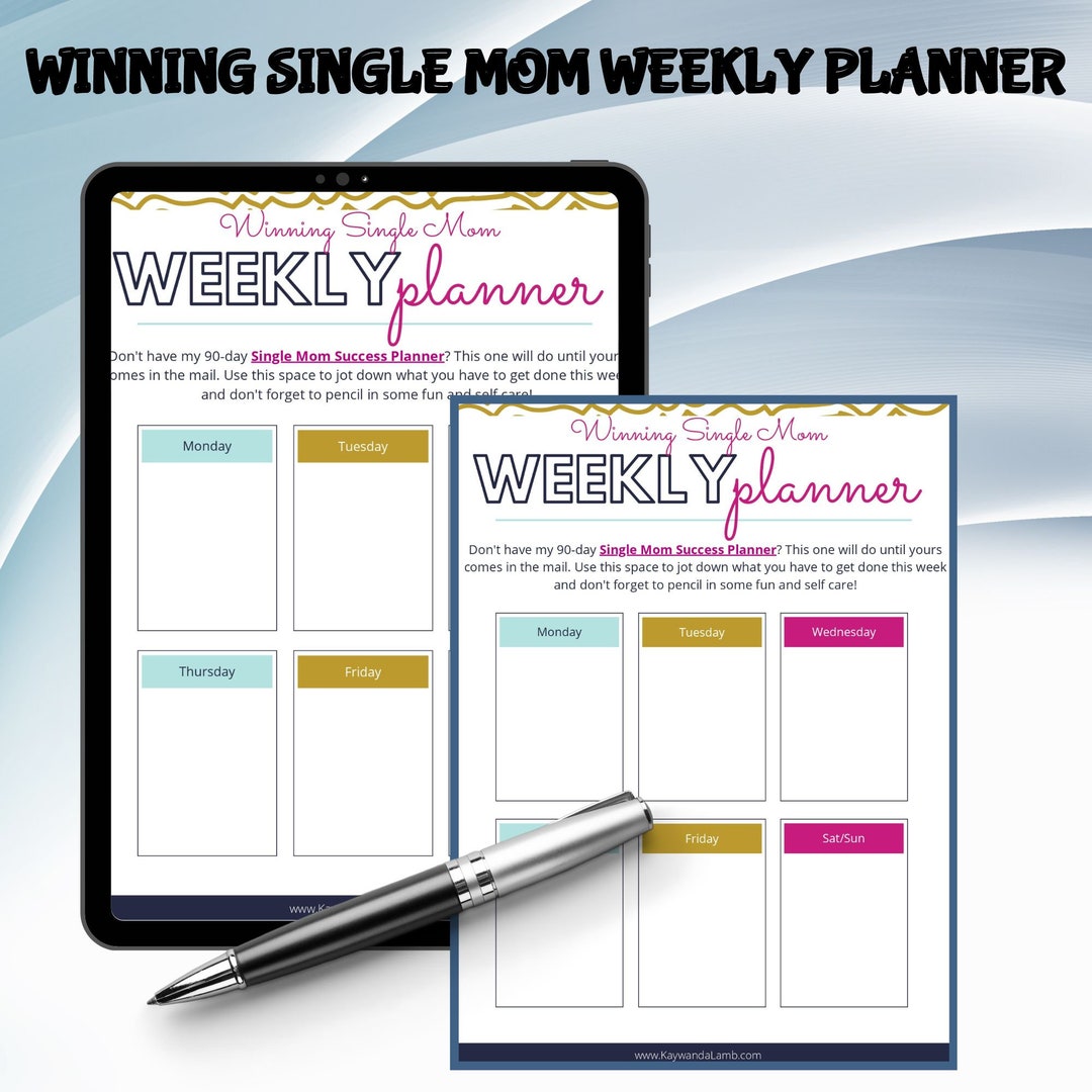 Single Mom Planner | Home Planner | Organized Mom | Meal Planning ...