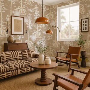 Agave Valley Wallpaper, Tan and White - Etsy