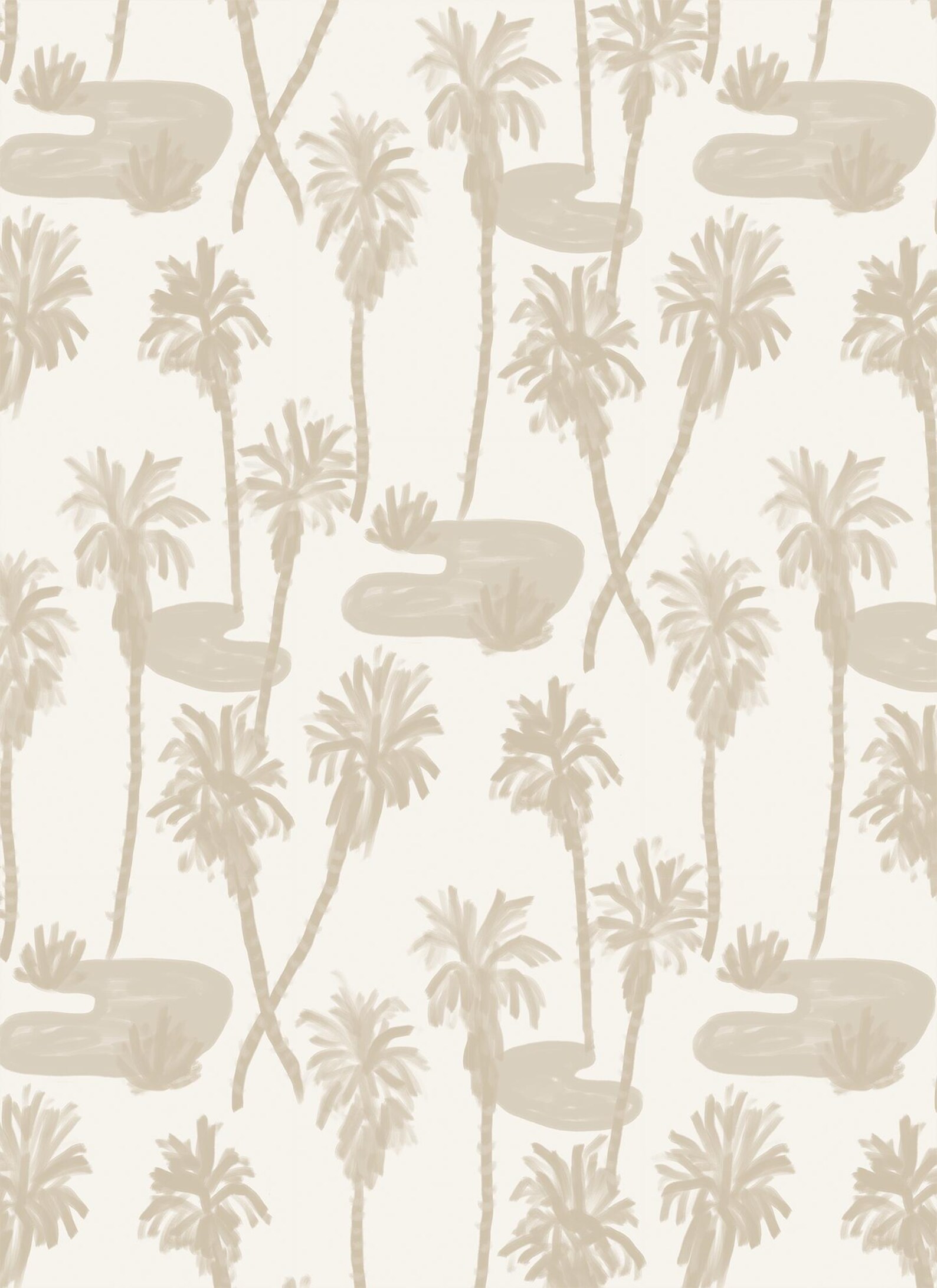 Palm Oasis Wallpaper, White and Tan - Etsy