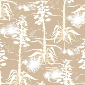 Agave Valley Wallpaper, Tan and White - Etsy