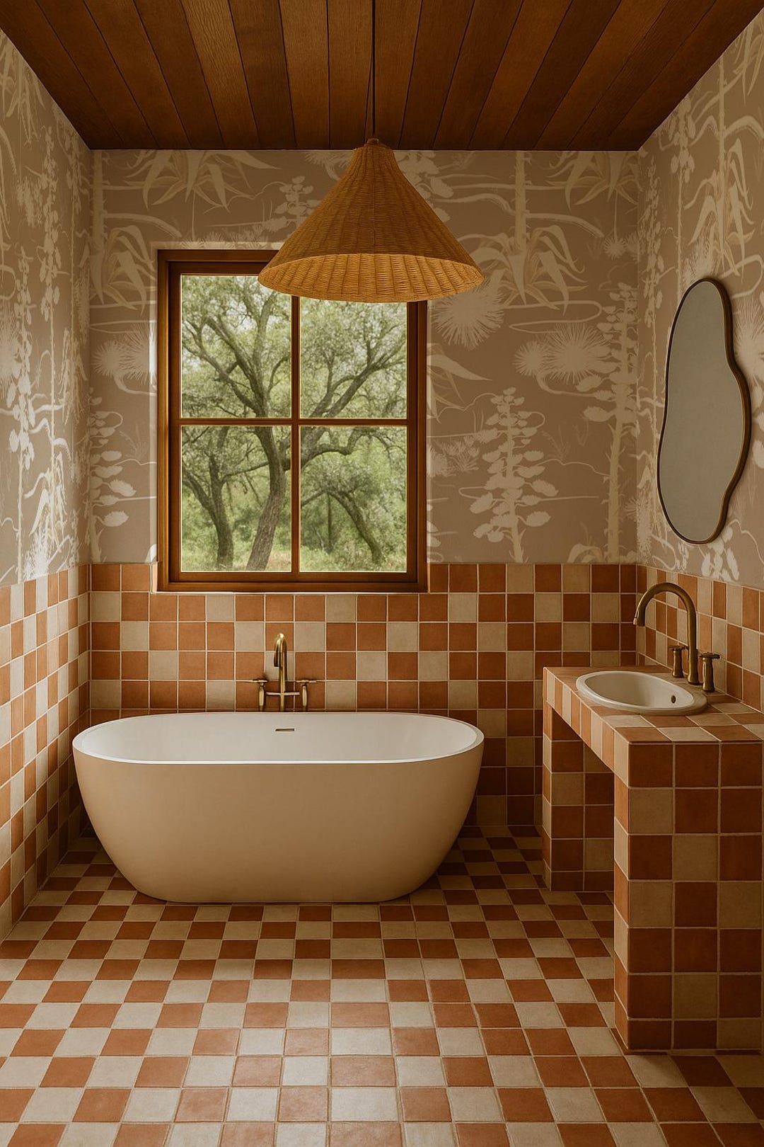 Agave Valley Wallpaper, Tan and White - Etsy