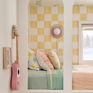 Checkers Wallpaper, Lemon - Etsy