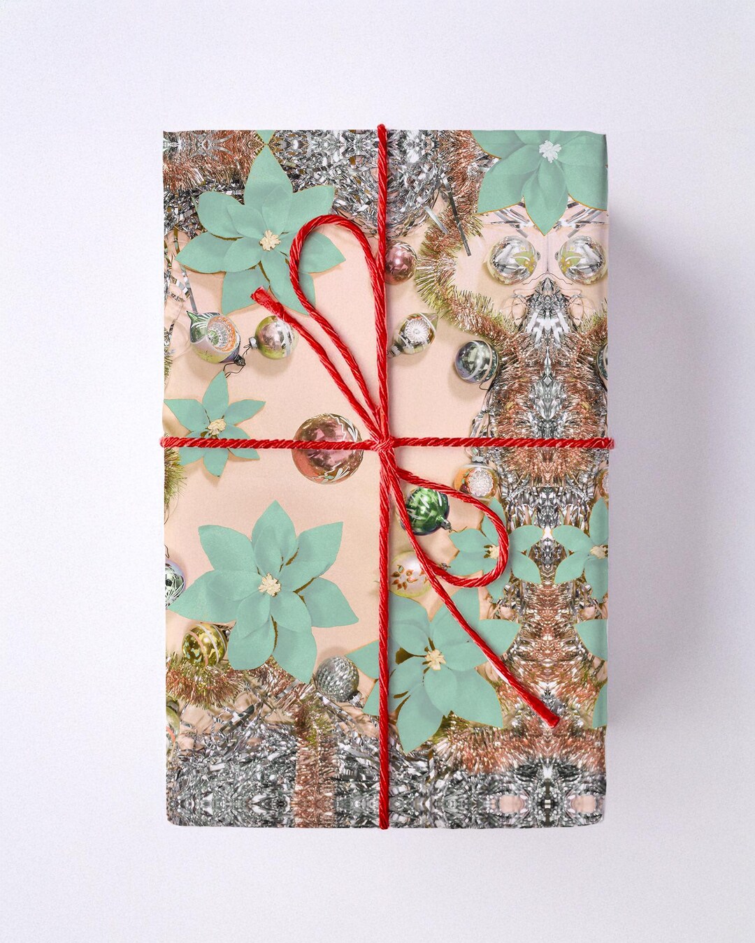 Holiday TV Special Wrapping Paper, Large Roll, Mint & Peach - Etsy