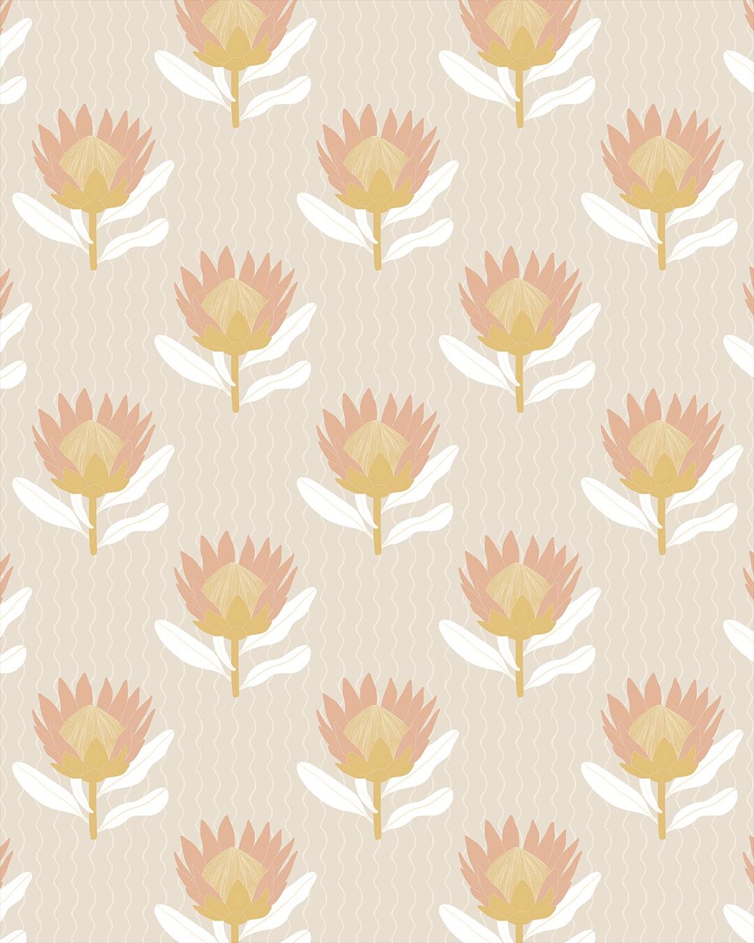 Carta adesiva King Protea, marrone chiaro e corallo chiaro - Etsy Italia