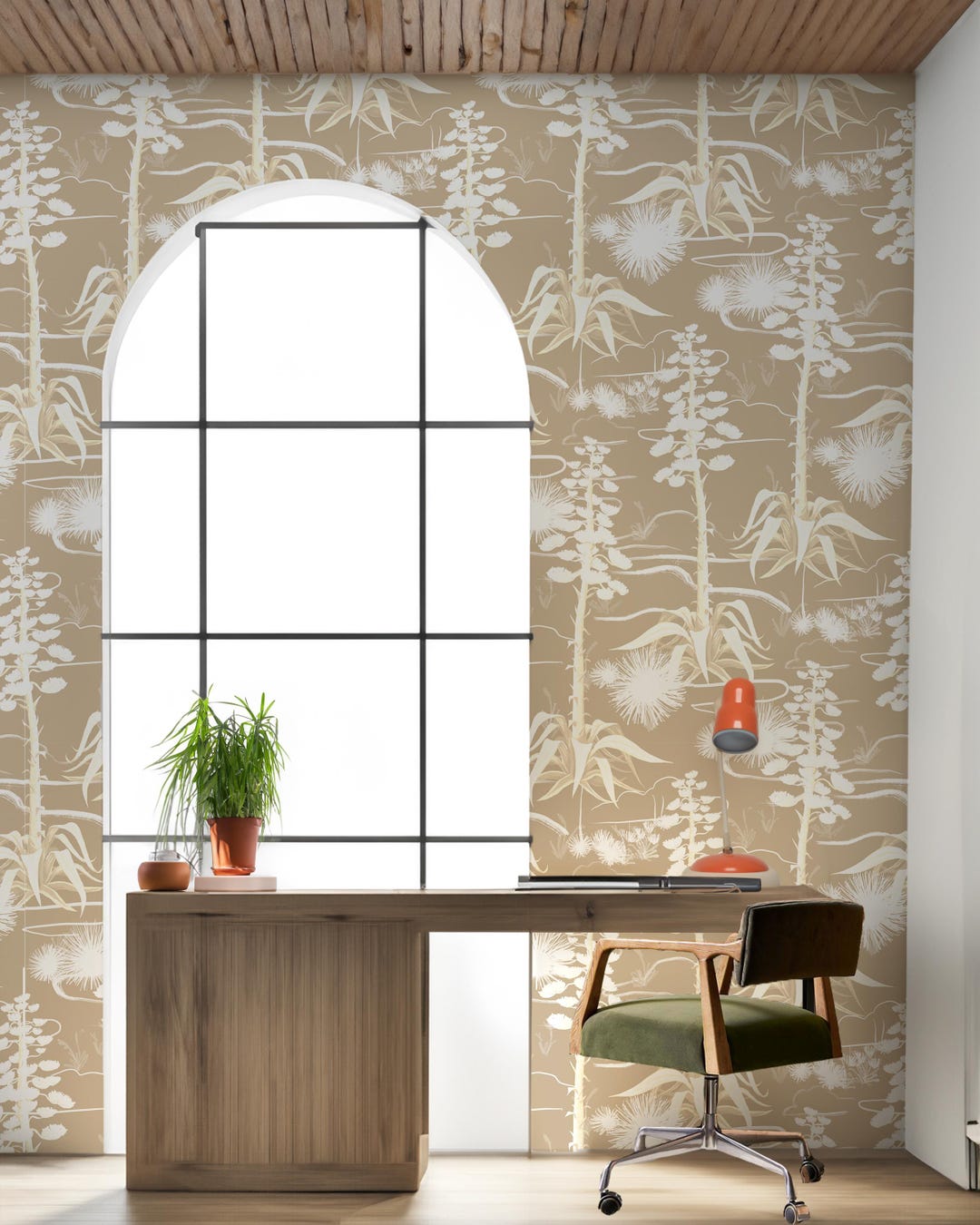 Agave Valley Wallpaper, Tan and White - Etsy