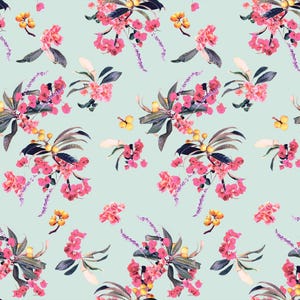 Floral Loquat Wallpaper, Blue - Etsy