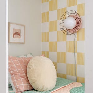 Checkers Wallpaper, Lemon - Etsy