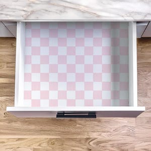 Checkers Contact Paper, Pink & White - Etsy