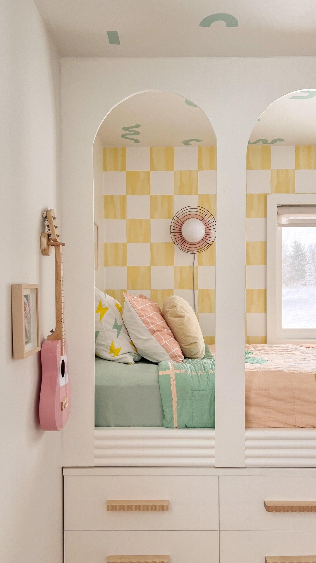 Checkers Wallpaper, Lemon - Etsy