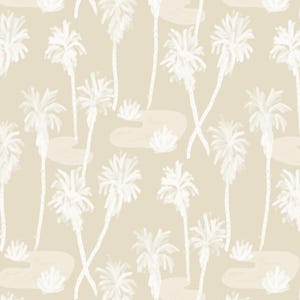 Palm Oasis Wallpaper, Neutral and White - Etsy