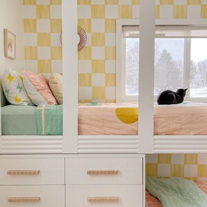 Checkers Wallpaper, Lemon - Etsy