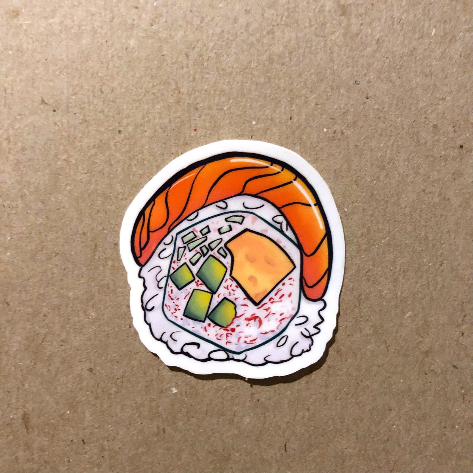 Kawaii Sushi Rolls Vinyl Sticker Set Etsy