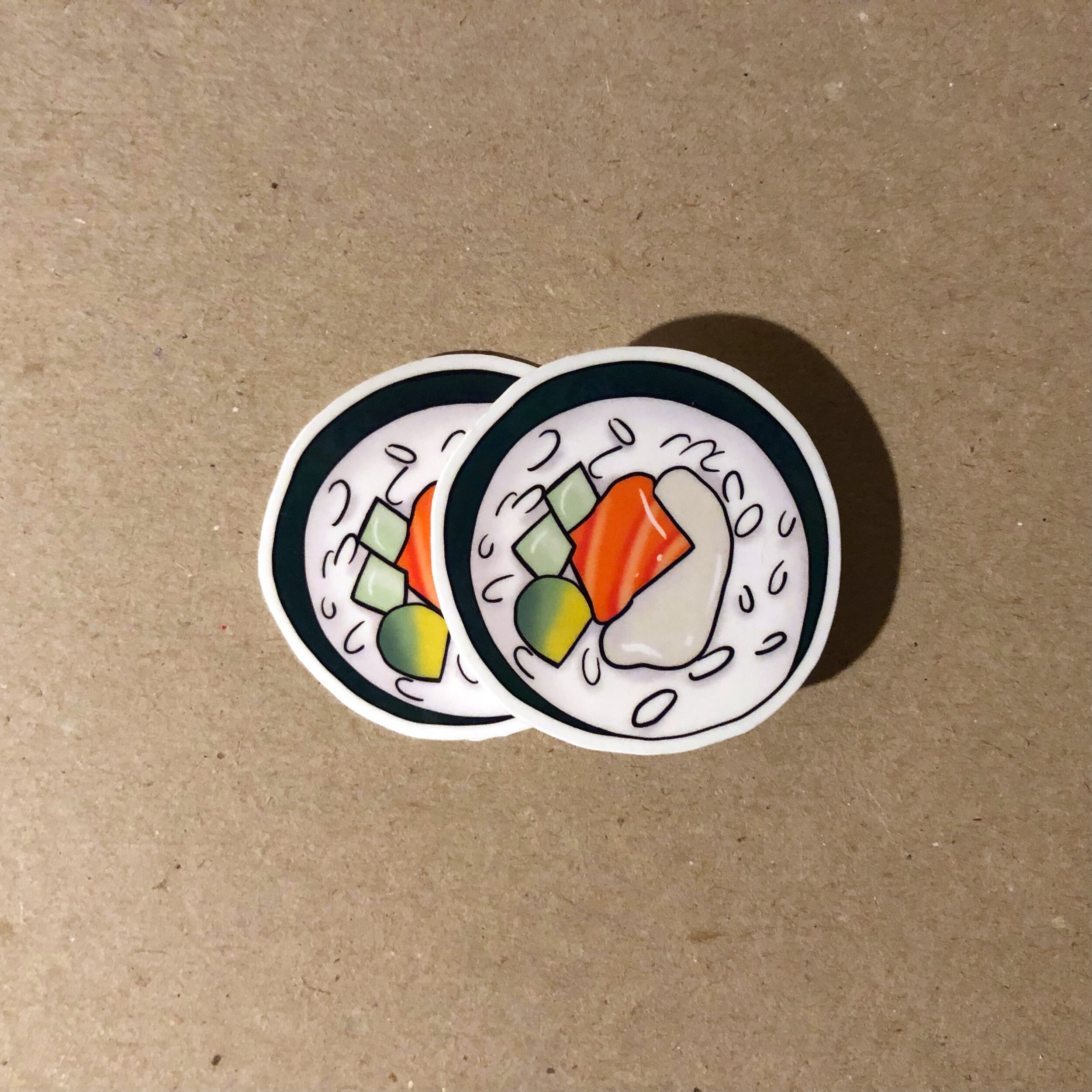 Kawaii Sushi Rolls Vinyl Sticker Set - Etsy