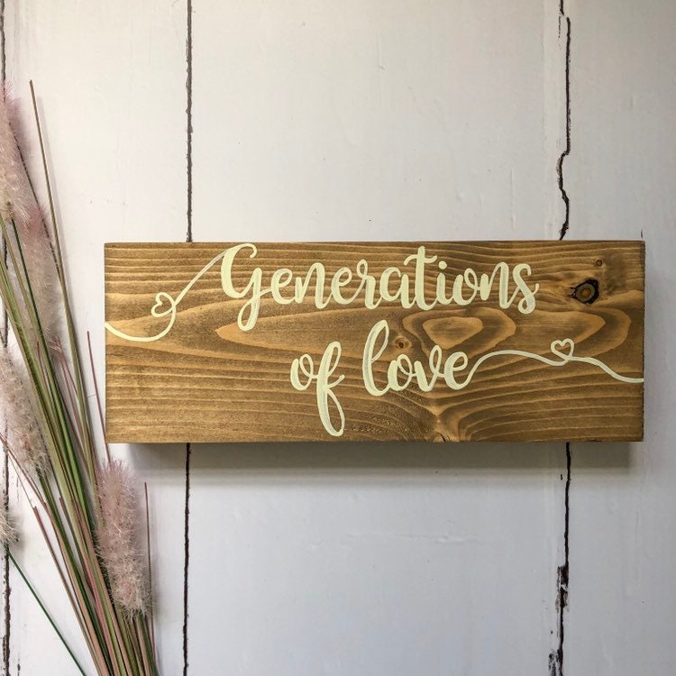 Generations of Love Wedding Sign Family Portrait Sign - Etsy UK