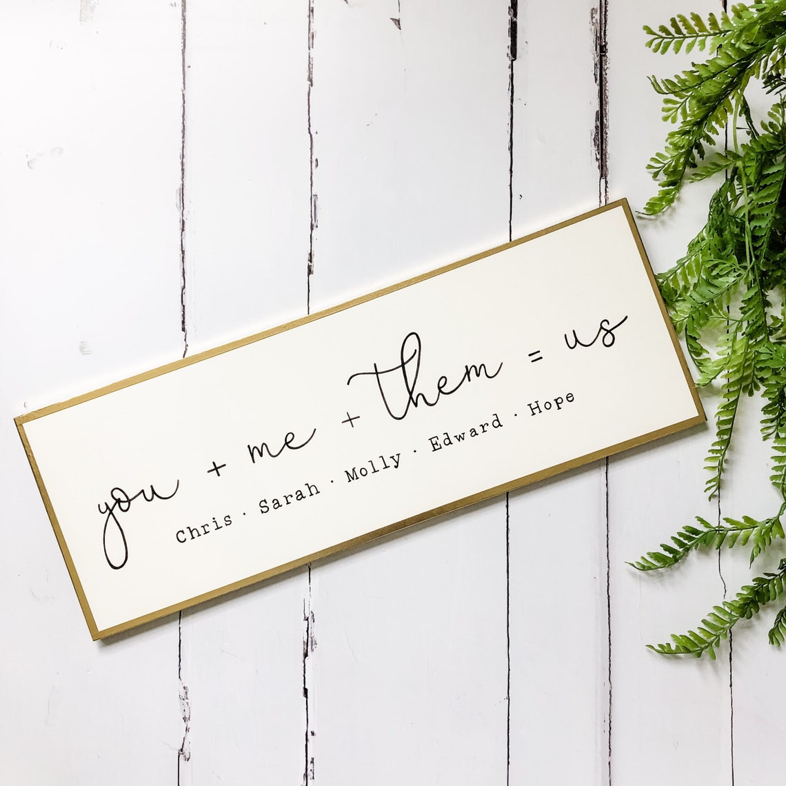 You me them us personalised wall sign suitable for all family | Etsy