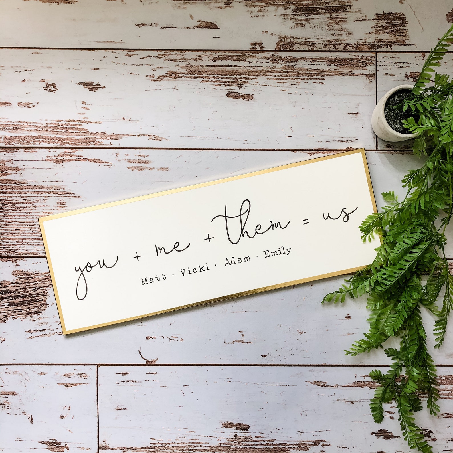 You me them us personalised wall sign suitable for all family | Etsy