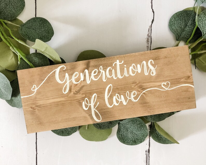 Generations of Love Wedding Sign Family Portrait Sign - Etsy UK