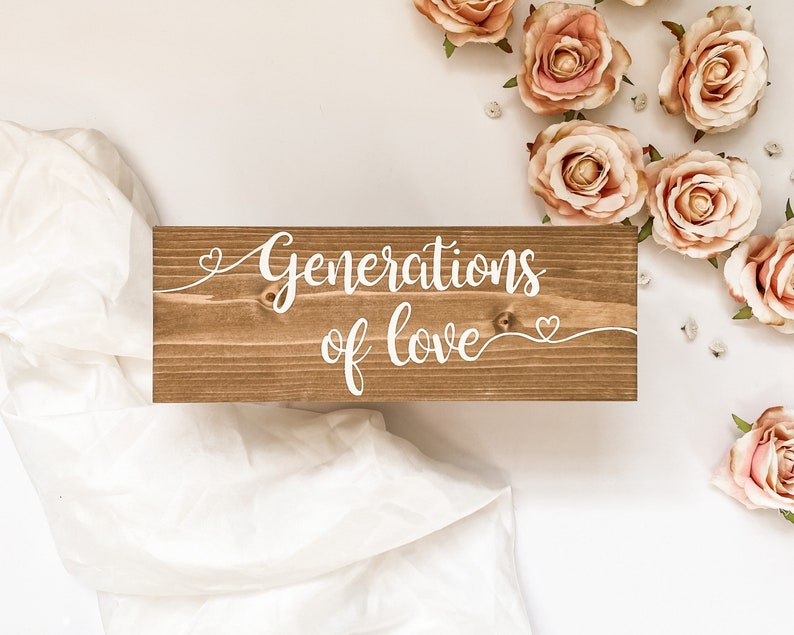 Generations of Love Wedding Sign Family Portrait Sign - Etsy UK