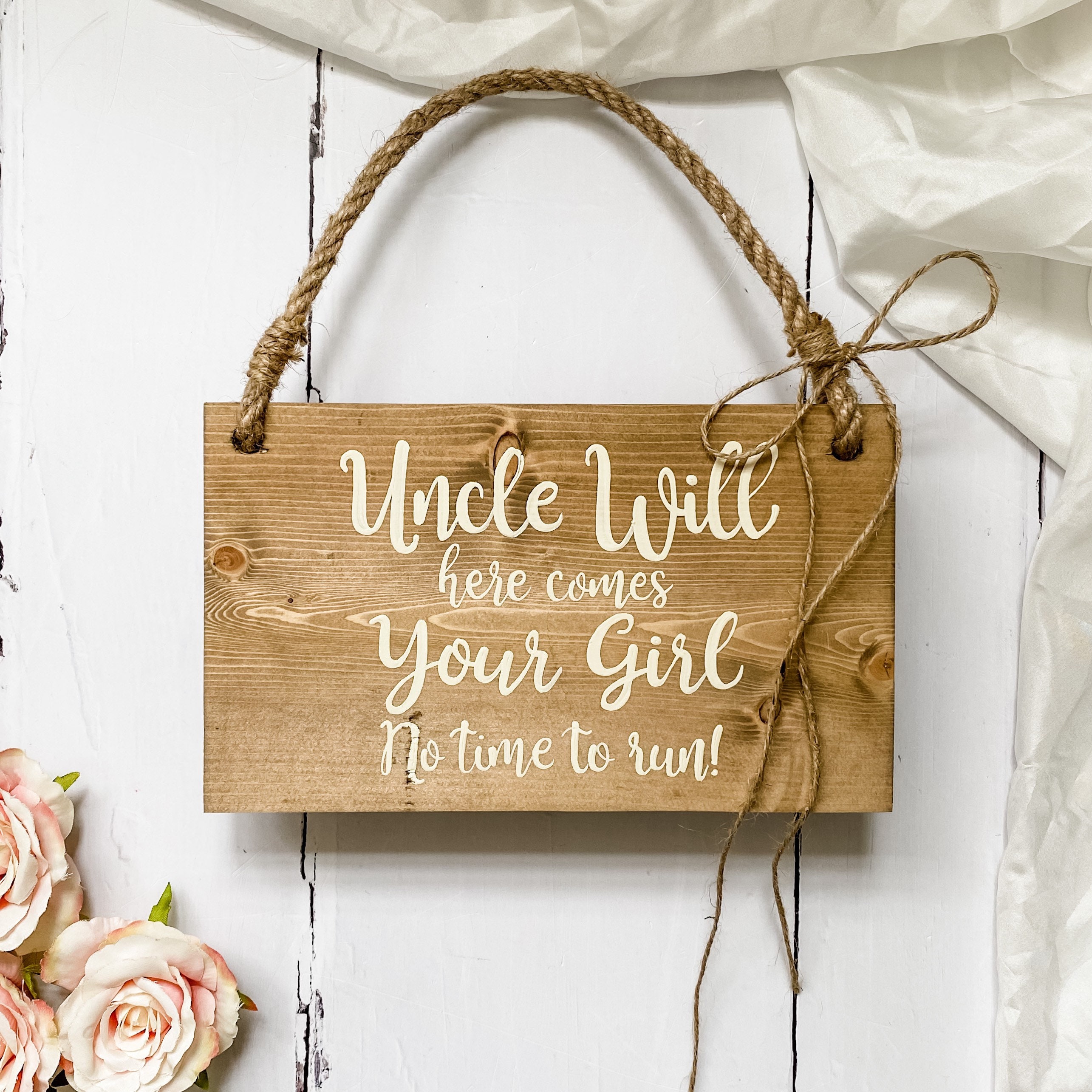 Personalised here comes the bride sign Wedding sign Wooden | Etsy