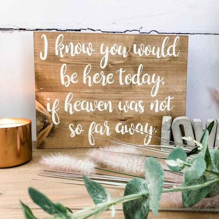 Sé que estarías aquí hoy si el cielo no estuviera tan lejos | Etsy