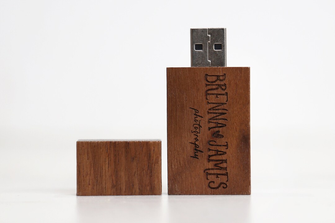 Walnut Wood USB With Personalization | Wedding Flash Drive | Engraved ...