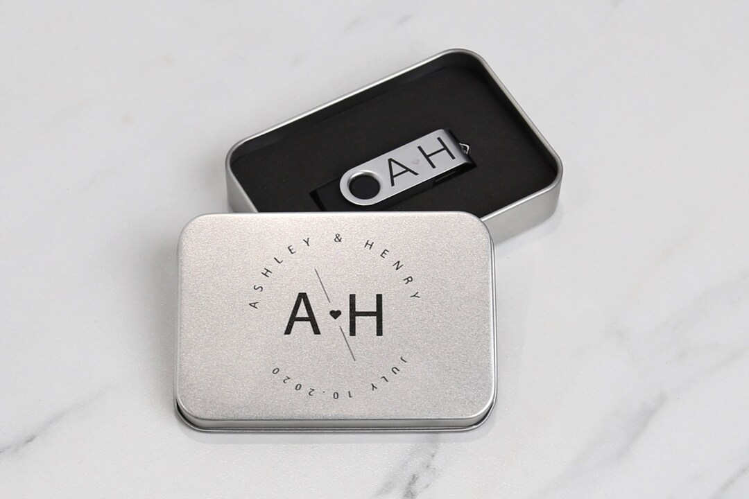 Metal USB Tin + Metallic Swivel Drive With Full Color Printing ...