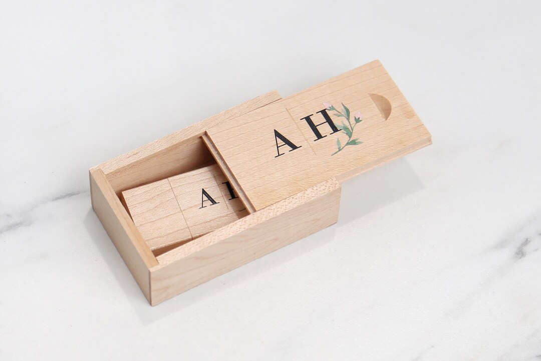 Maple Wood USB Drive Box + Maple USB With Full Color Printing ...