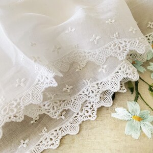 Fine Sheer Vintage Anglaise & Schiffli Lace Flounce - Eyelets - Dolls ...