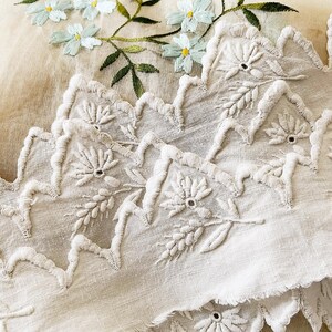 Beautiful Bold, Heavily & Densely Hand Embroidered French Antique ...