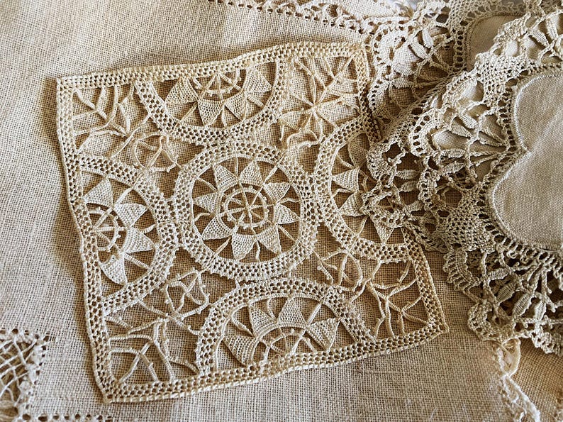 Vintage Handmade Reticella Lace Appliqué - Etsy