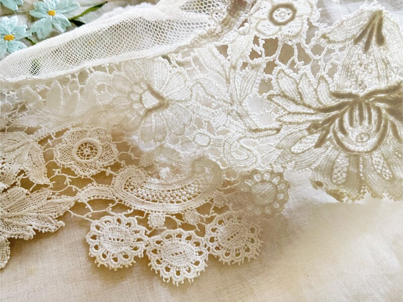 Gorgeous Antique Lace Remnant Embroidered Detail Schiffli & - Etsy