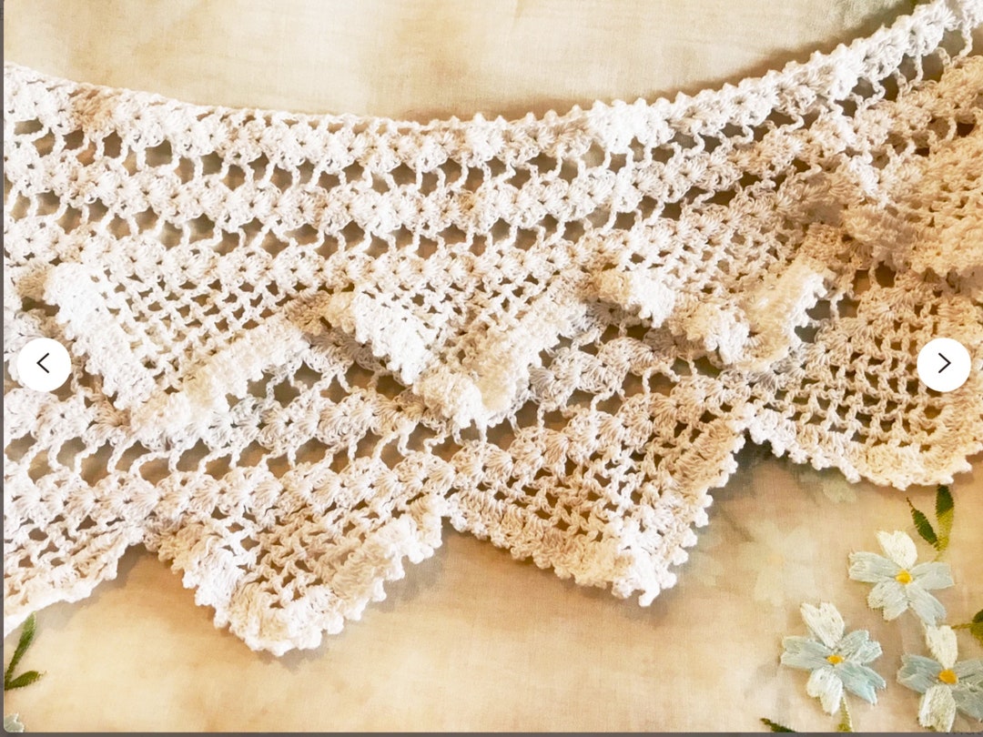 Pretty White HANDMADE CROCHET LACE - Craft Cuffs Collar Cushions Dolls ...