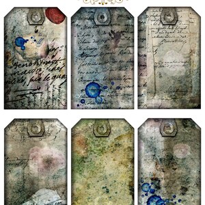 VINTAGE TAGS LABEL Original Script Document Journal Old Paper - Etsy