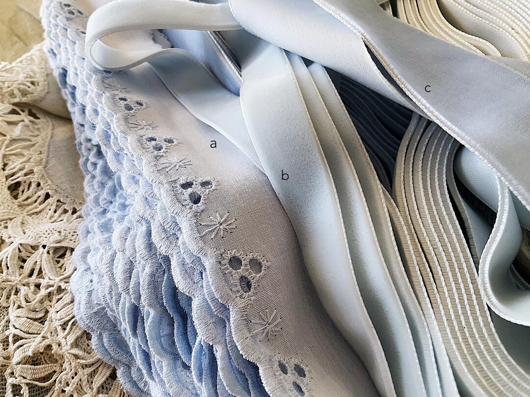 Gorgeous Vintage Pale Blue Lavender Hues - French Velvet Ribbons ...