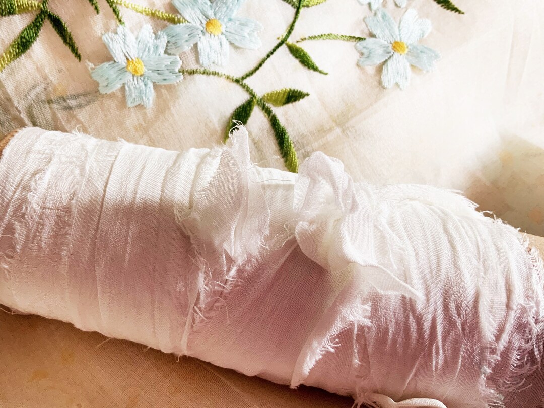 3yd Fine Sari Silk Chiffon - White Vintage Gauzy Gossamer Silks ...