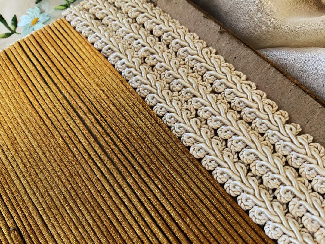 Beautiful Vintage Gimp Braid - Old Gold Satin Cord - Craft Dolls ...