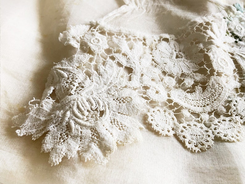Gorgeous Antique Lace Remnant Embroidered Detail Schiffli & - Etsy