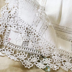Lovely Handmade Vintage Linen Tray Cloth - Handmade Needle Work & Hand ...