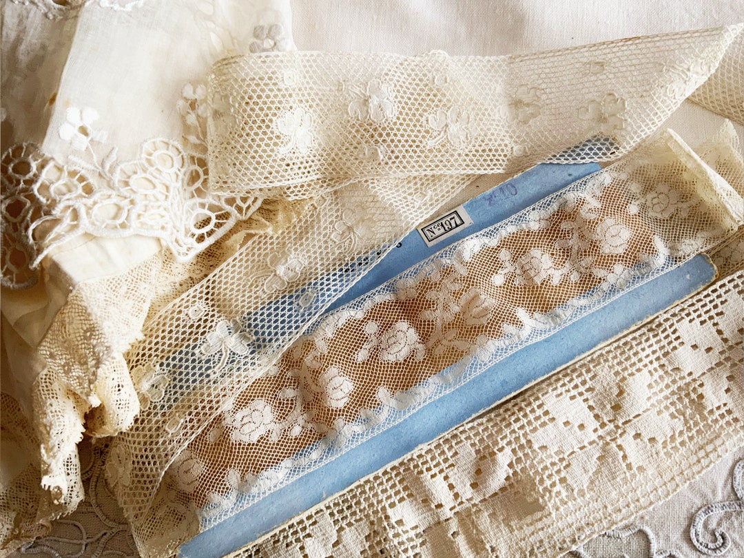 Pretty French Vintage Lace - Net Lace - Valenciennes - Filet Lace ...