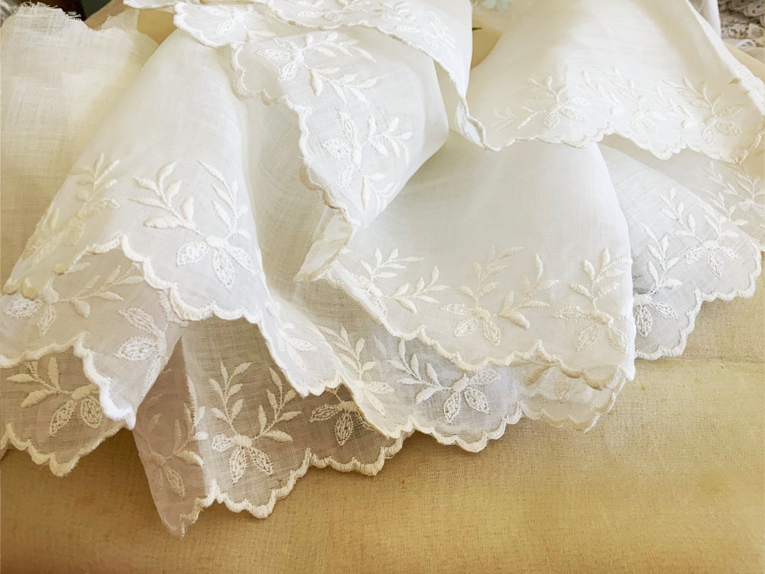 Beautiful Handmade Ethereal Embroidered Organdy Gauzy Sheer Scalloped ...