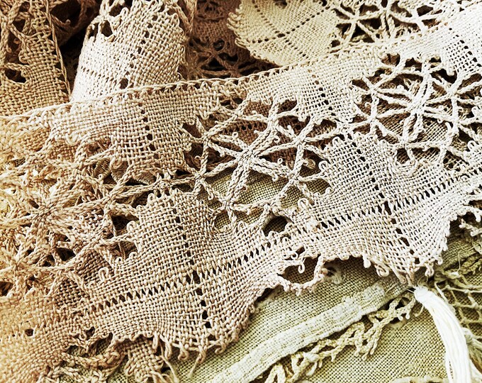 Ecru Vintage Linen Bobbin Lace Craft Costumes Bags Great Hand - Etsy