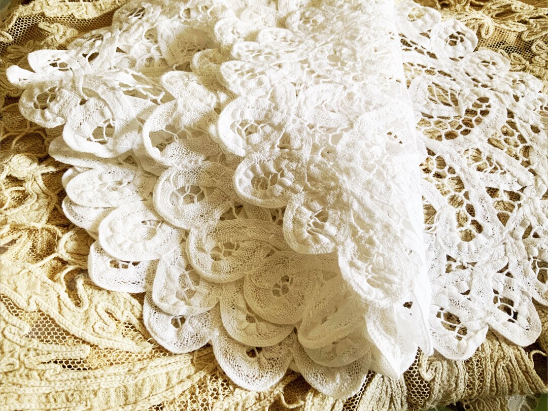 Beautiful Super Soft Handmade White Vintage Tape Lace Doily ...