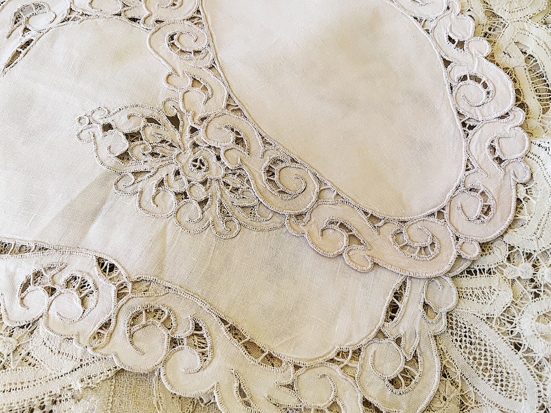 Lovely French Richelieu Linen Doily Handmade Cutwork - Etsy