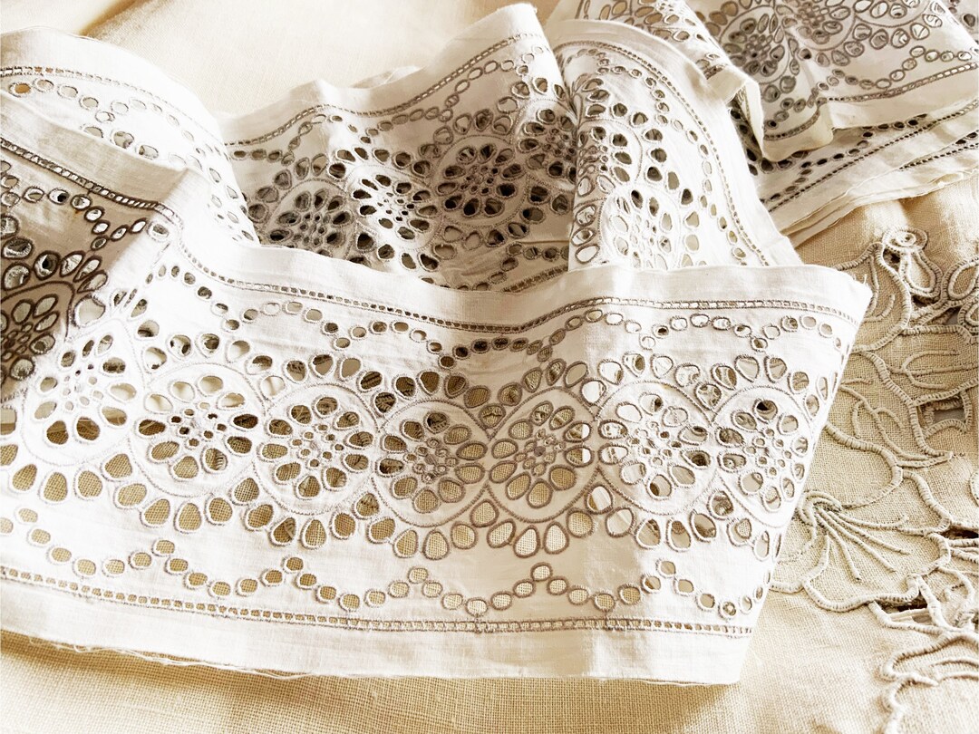 Pretty Wide Embroidery Anglaise Insertion Lace Eyelet Lace Craft ...